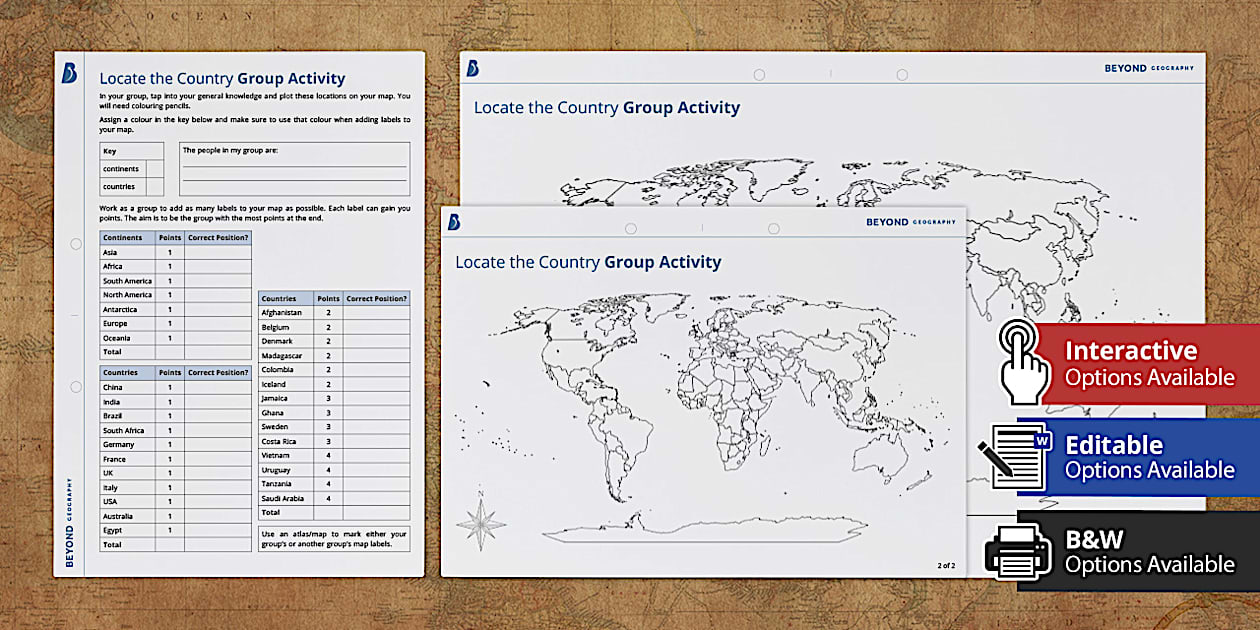 KS3 Locate the Country Group Activity | Geography | Beyond