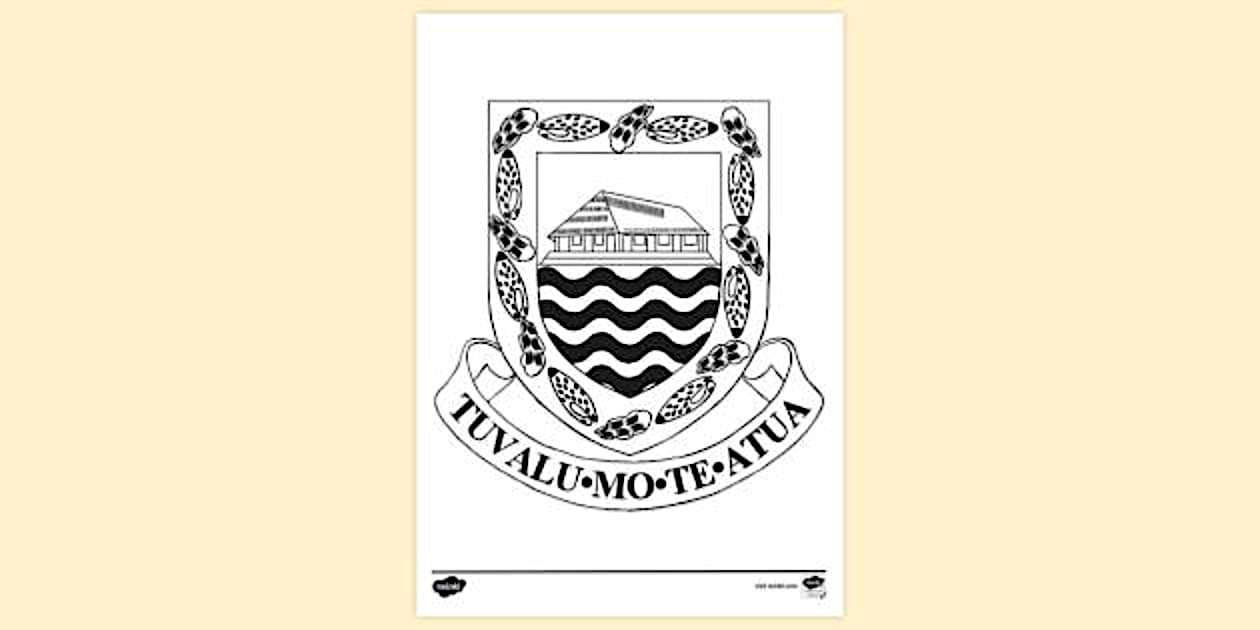 Tuvalu Coat of Arms Colouring | Colouring Sheets