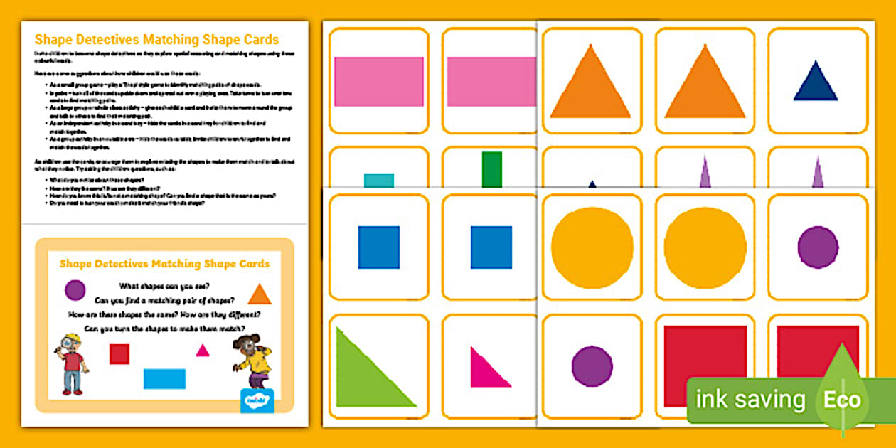 👉 Shape Detectives Matching Shapes Cards - Twinkl