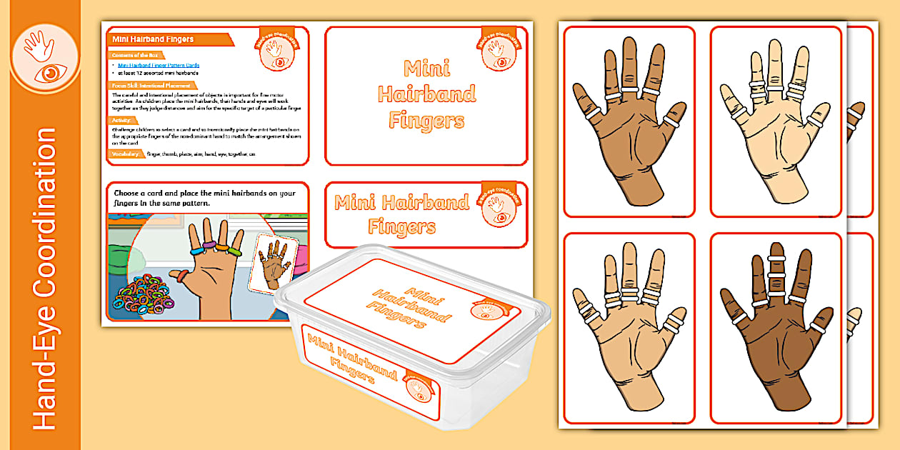 Hand-Eye Coordination Fine Motor Skills Task Box: Hairbands
