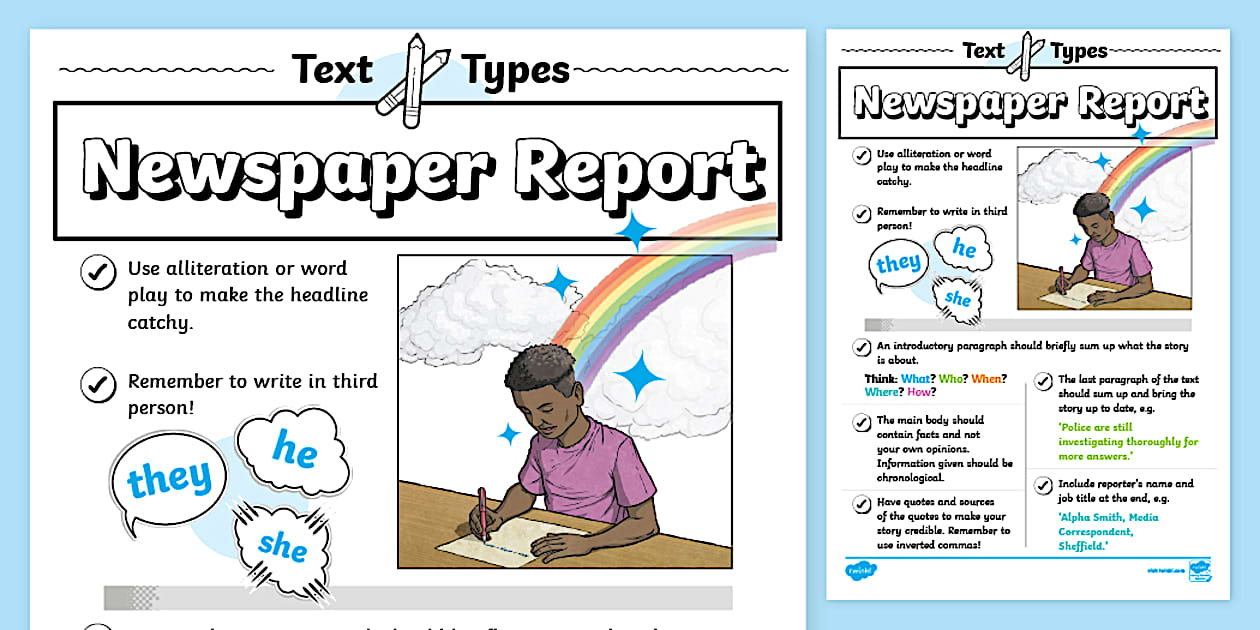 Text Types Guide Newspaper Report Display Poster - australia