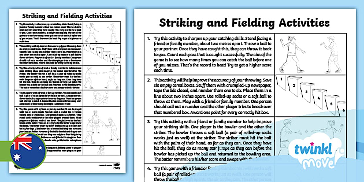Move Striking and Fielding: Fundamentals Home Learning Tasks