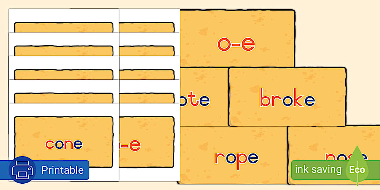 Grade 2 Phonics: o-e Word Wall Cards (teacher made) - Twinkl