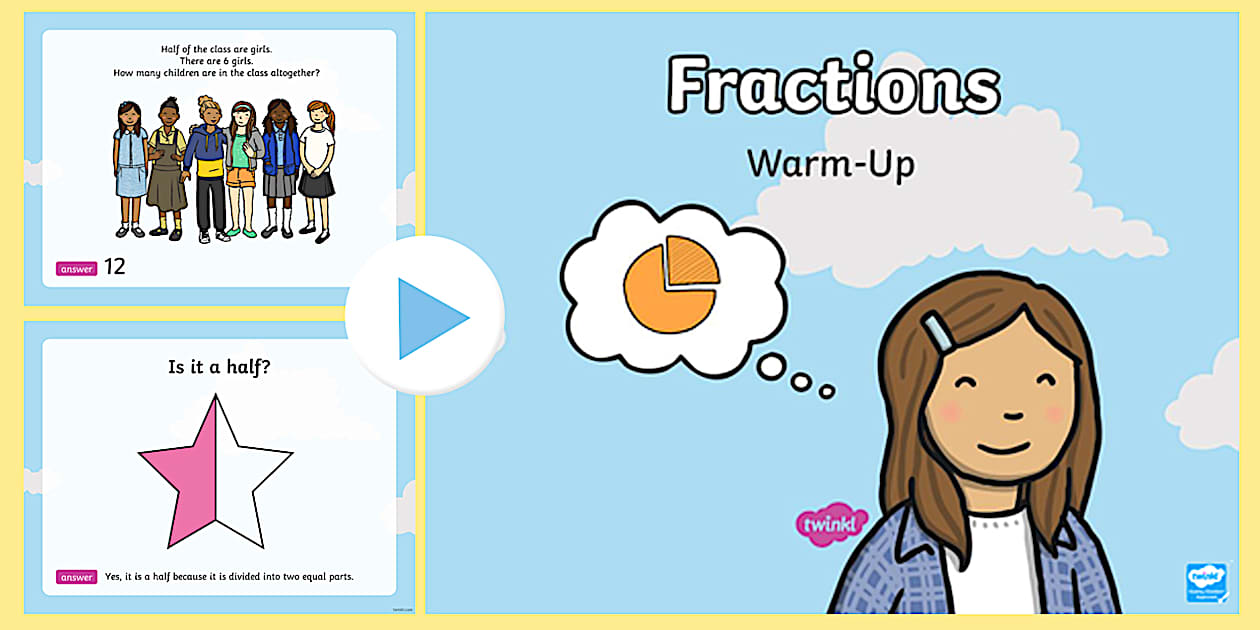 Fractions Maths Warmup PowerPoint (teacher made) - Twinkl