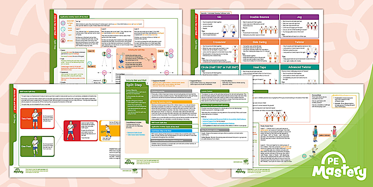 PE Mastery: UKS2 Intro to Net and Wall Lesson 1 - Split Step