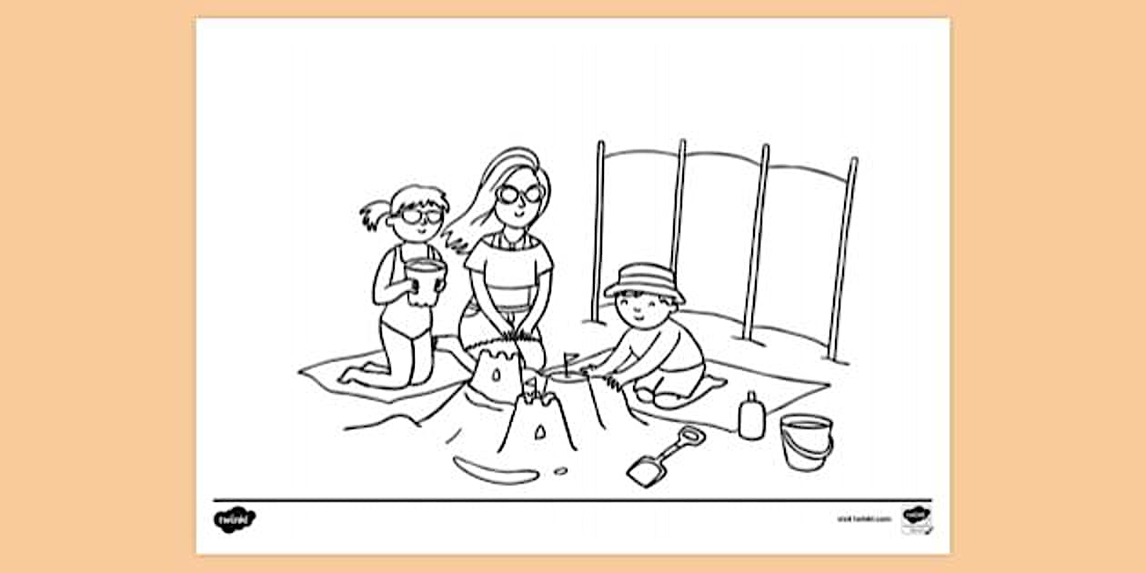 Beach Scene Colouring Page | Colouring | Colouring Sheets
