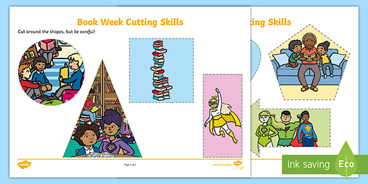 QLD Reading Is My Secret Power Cutting Skills Worksheet