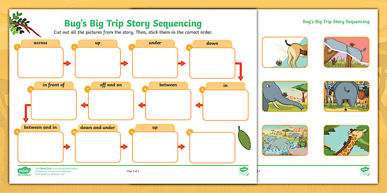 Bug's Big Trip Story Sequencing Activity