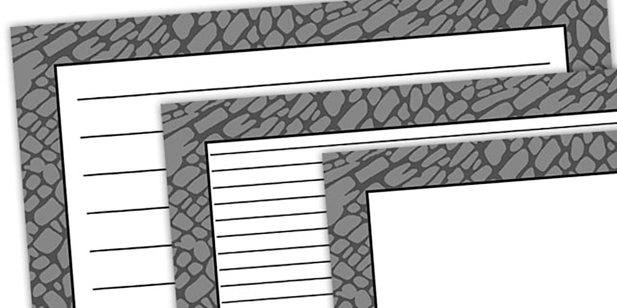 Editable Elephant Pattern Landscape Page Border - Twinkl
