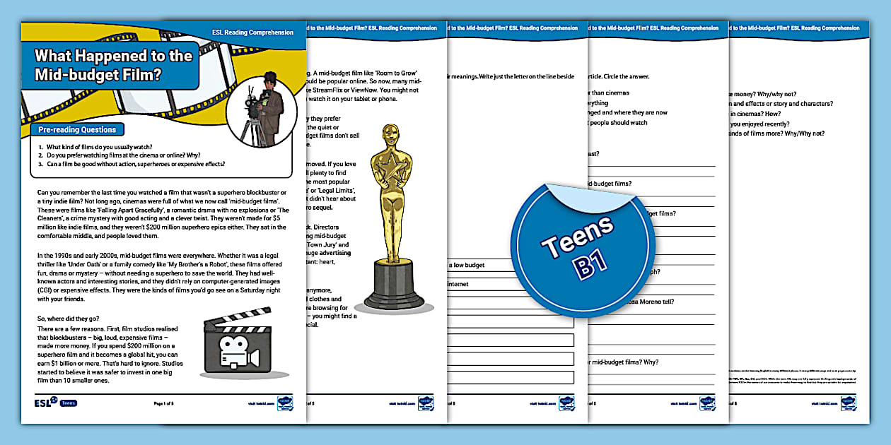 ESL Reading: Mid-budget Films (teacher made) - Twinkl