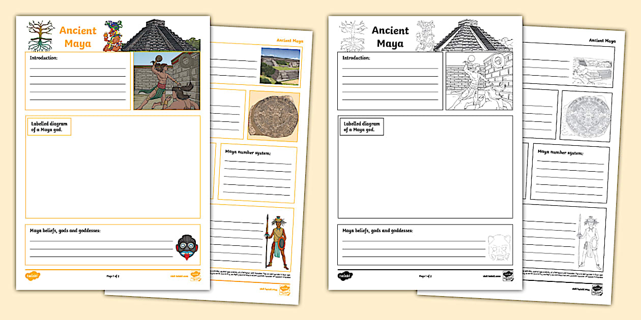 Ancient Maya Non-Chronological Report Template - Twinkl