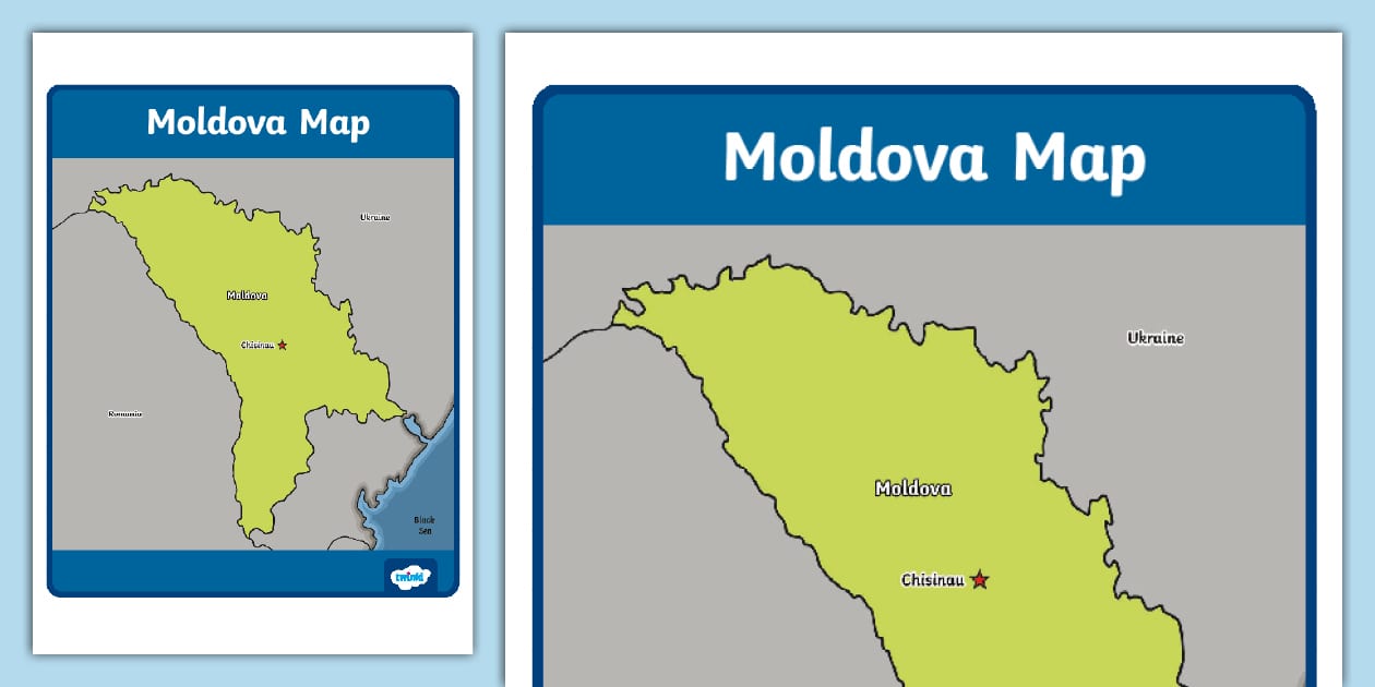 KS1 Moldova Display Map - Geography (teacher made) - Twinkl