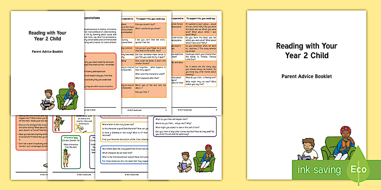 Editable Year 2 Reading With Your Child Parent Advice Booklet