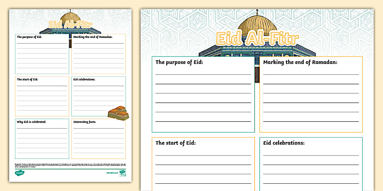 KS2 Eid Al-Fitr Fact File Template (teacher made) - Twinkl