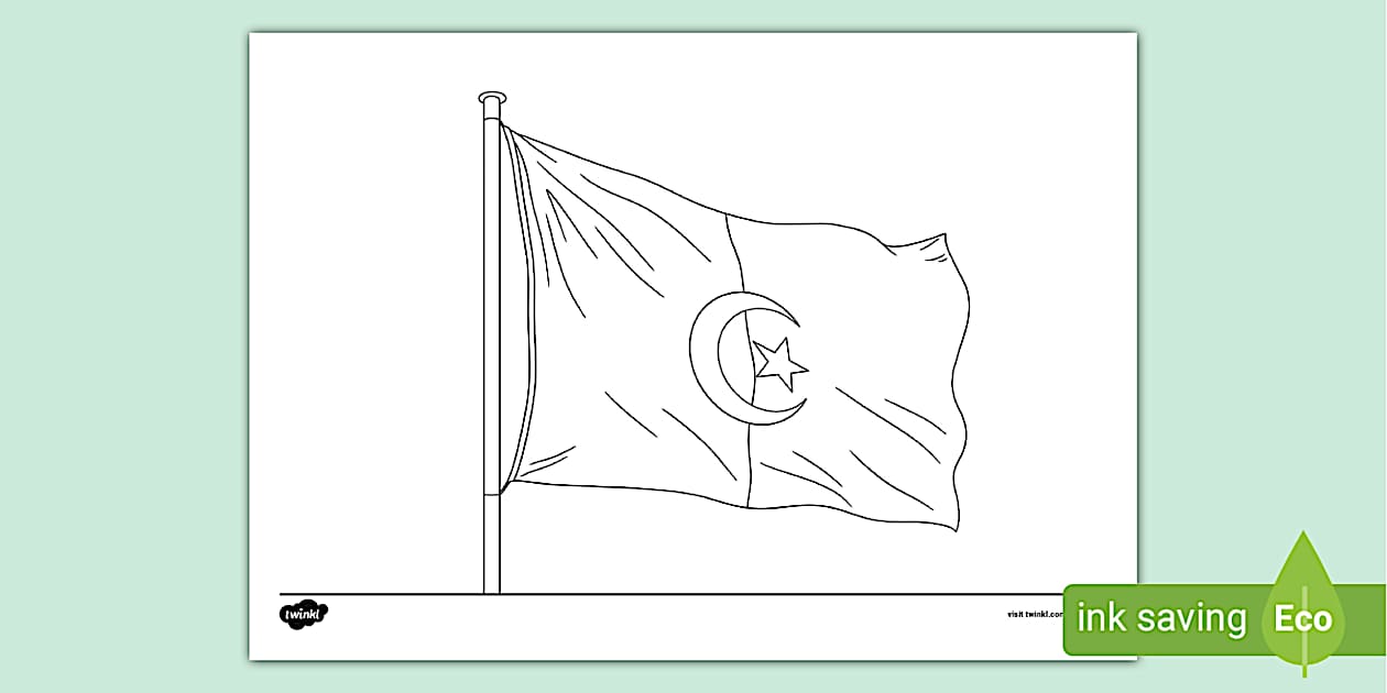 Algeria Flag Colouring Page (Teacher-Made) - Twinkl