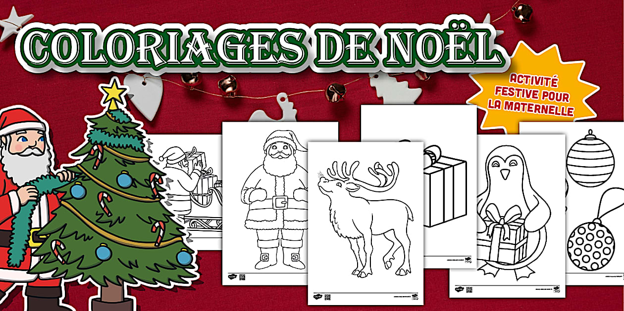 Feuilles de coloriages pour la maternelle : Noël