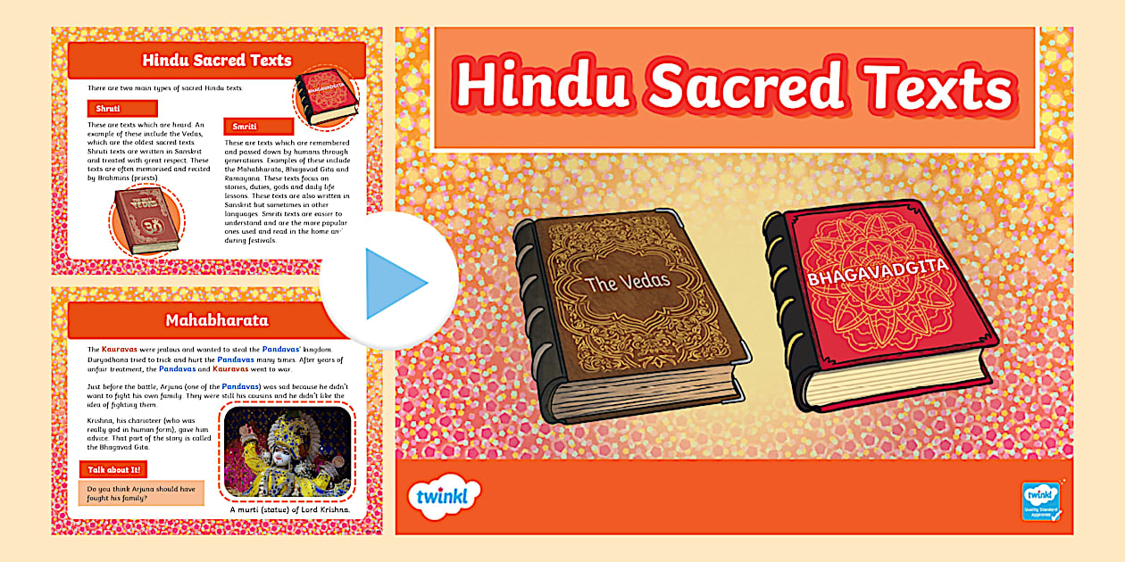 Hindu Sacred Texts PowerPoint (l'enseignant a fait) - Twinkl