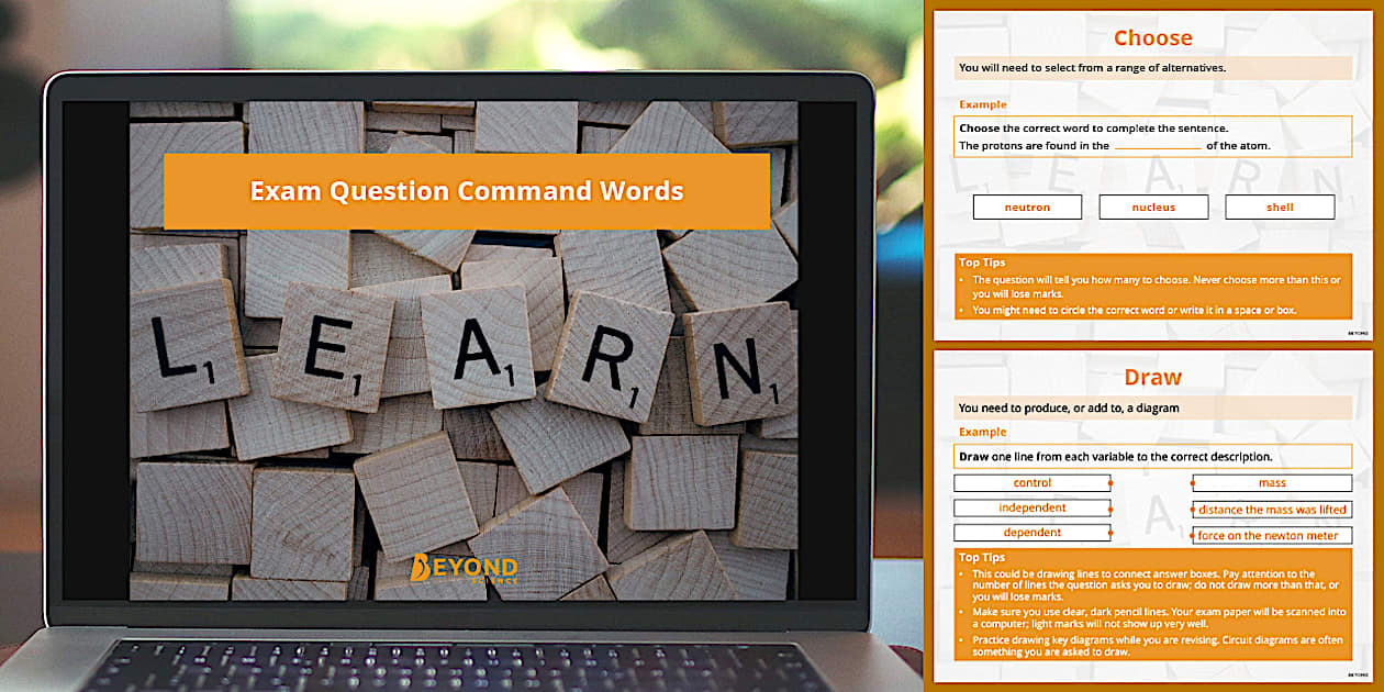 Science Exam Command Words PowerPoint (teacher made)