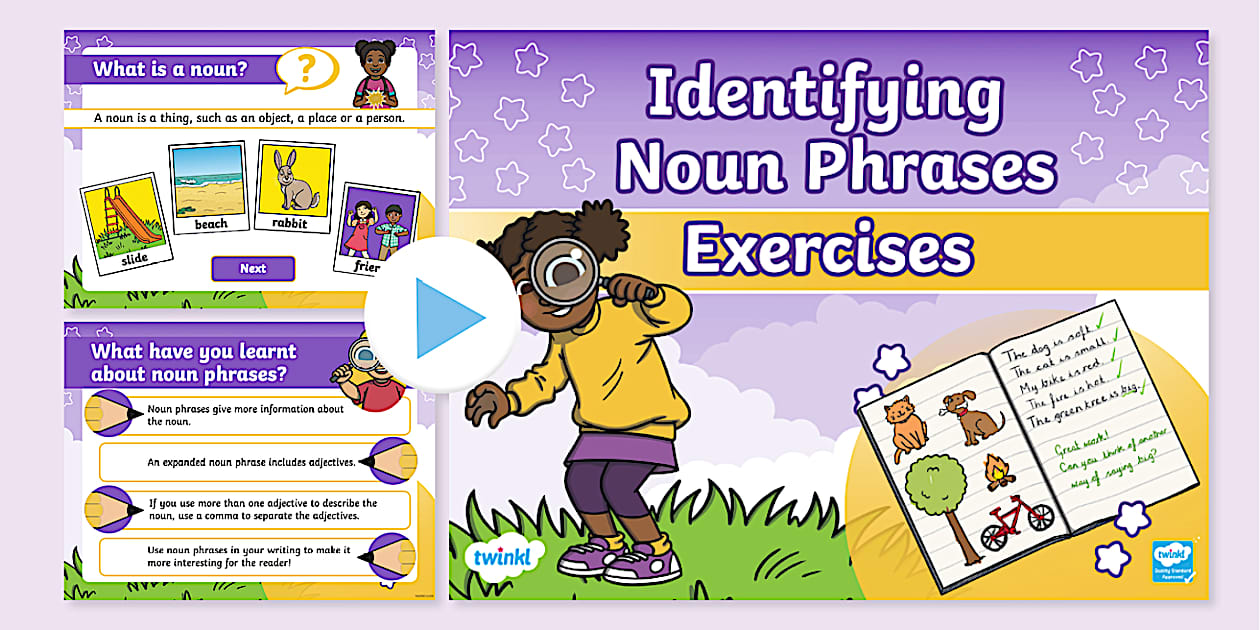 Noun Phrases for KS1 Exercises and Activity PowerPoint