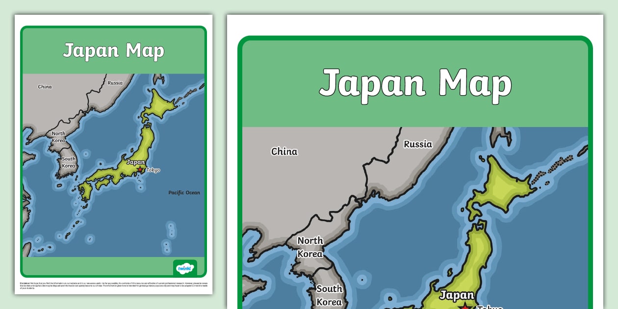 KS1 Map of Japan - Around the World (teacher made) - Twinkl