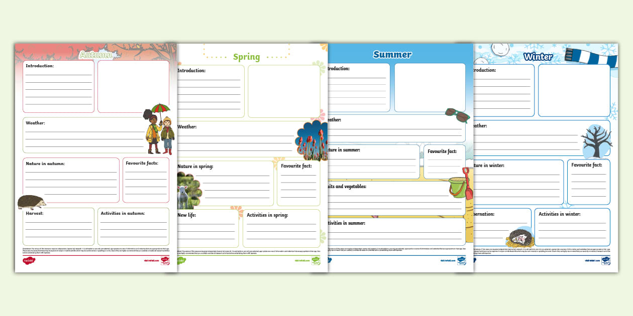 Seasons Non-Chronological Report Template Pack