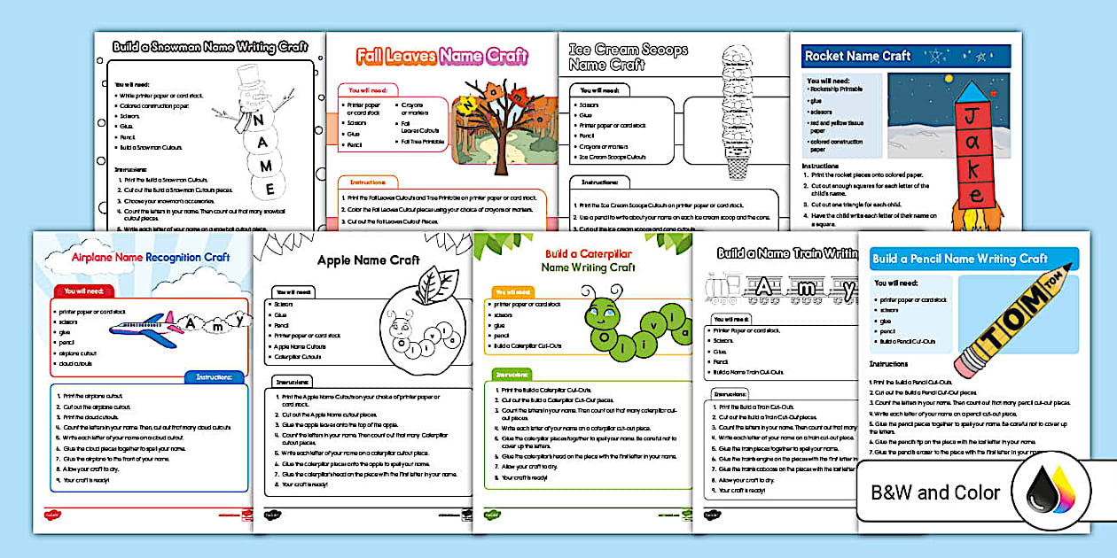 Name Writing Craft Pack (teacher made) - Twinkl