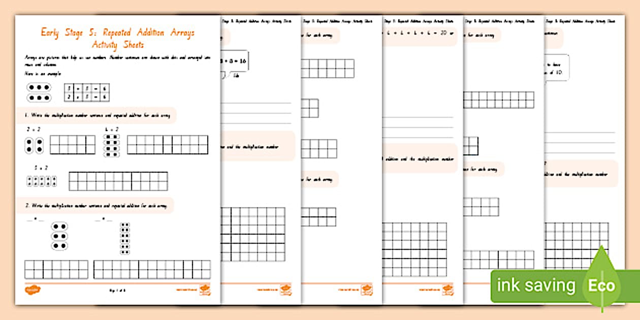 Early Stage 5: Arrays Multiplication Practice (teacher made)