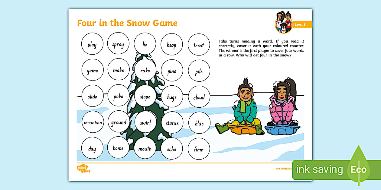Level 5 Phonics Four in the Snow Game (teacher made)