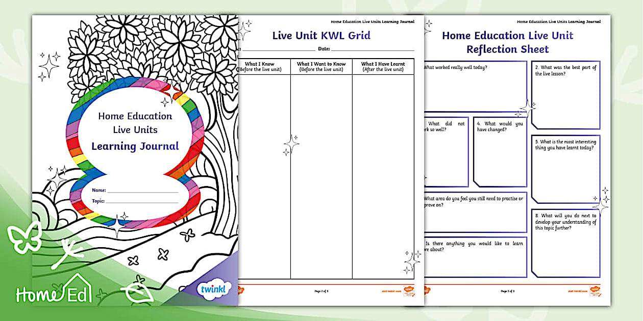Home Education Live Units Learning Journal (teacher made)