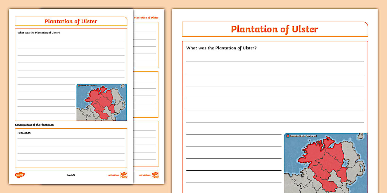 Plantation of Ulster Writing Frame (teacher made) - Twinkl