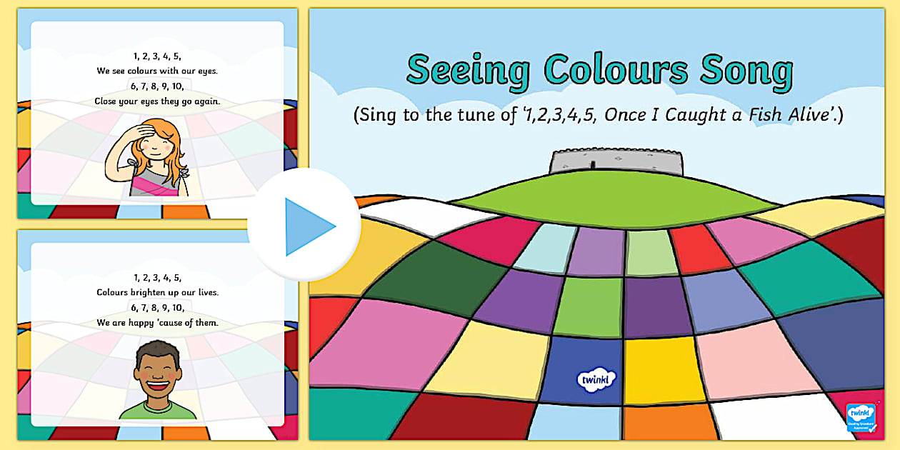 Seeing Colours Song PowerPoint (Teacher-Made) - Twinkl