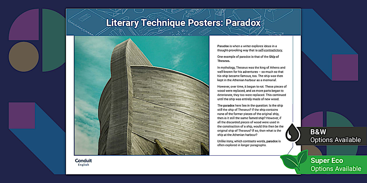 Literary Technique Posters: Paradox (Teacher-Made) - Twinkl