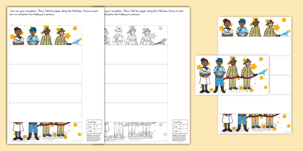 People Who Help Us Folding Art Template (teacher made)