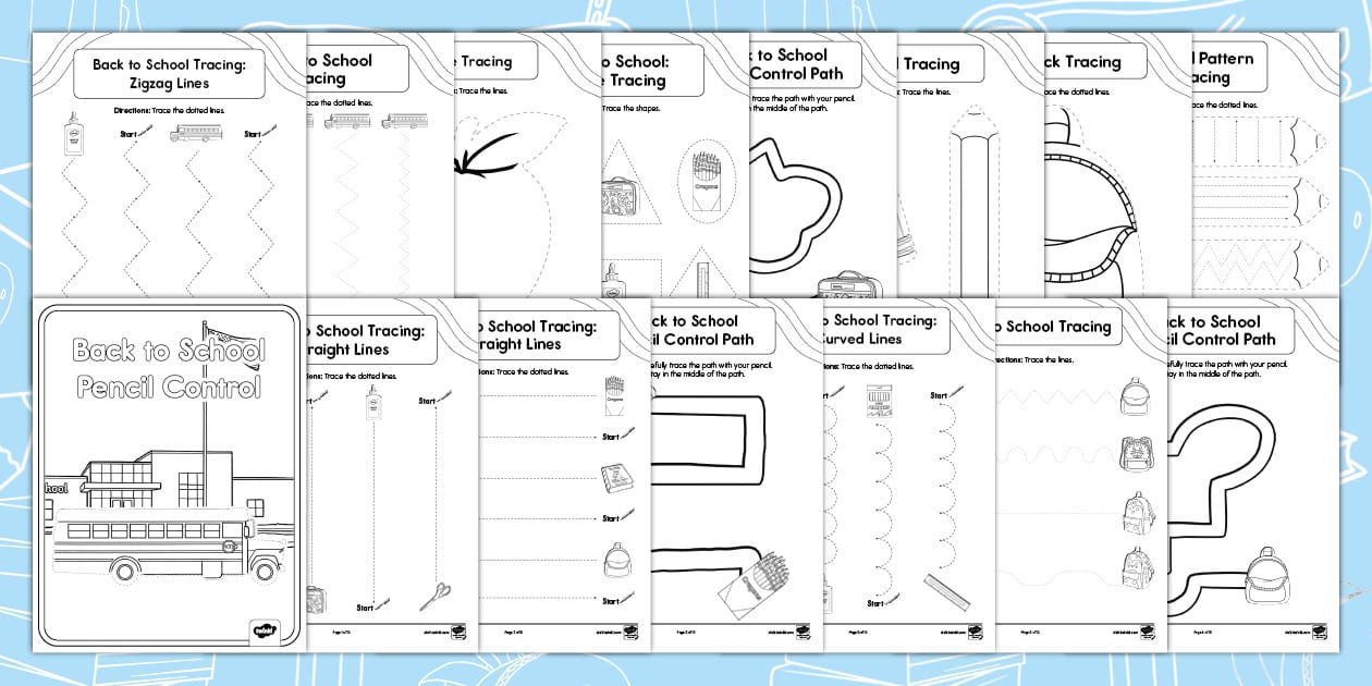 Back to School Pencil Control Activity Booklet - Twinkl