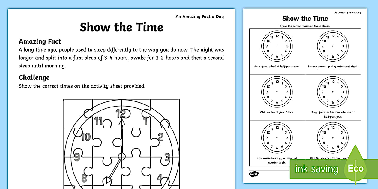 Show the Time O'clock Half Past Quarter To Quarter Past Worksheet ...