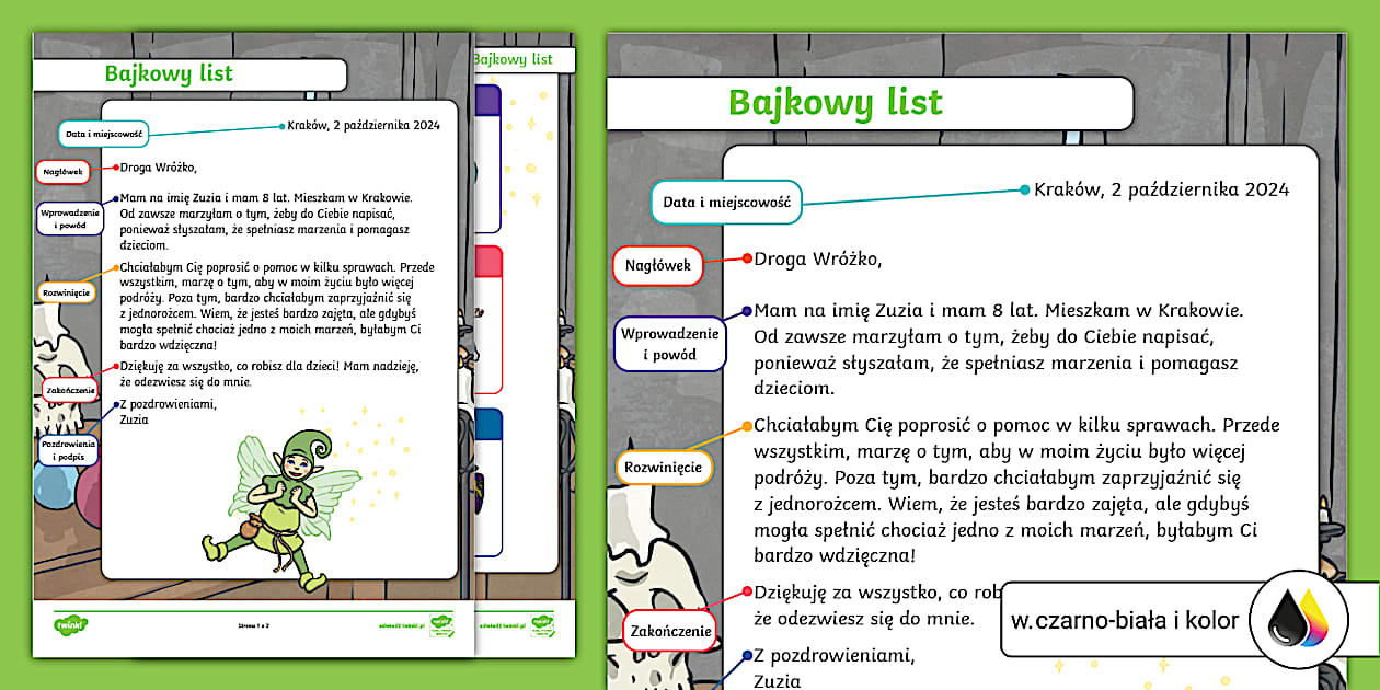 Twórcze pisanie | Bajkowy list | Plakaty (teacher made)