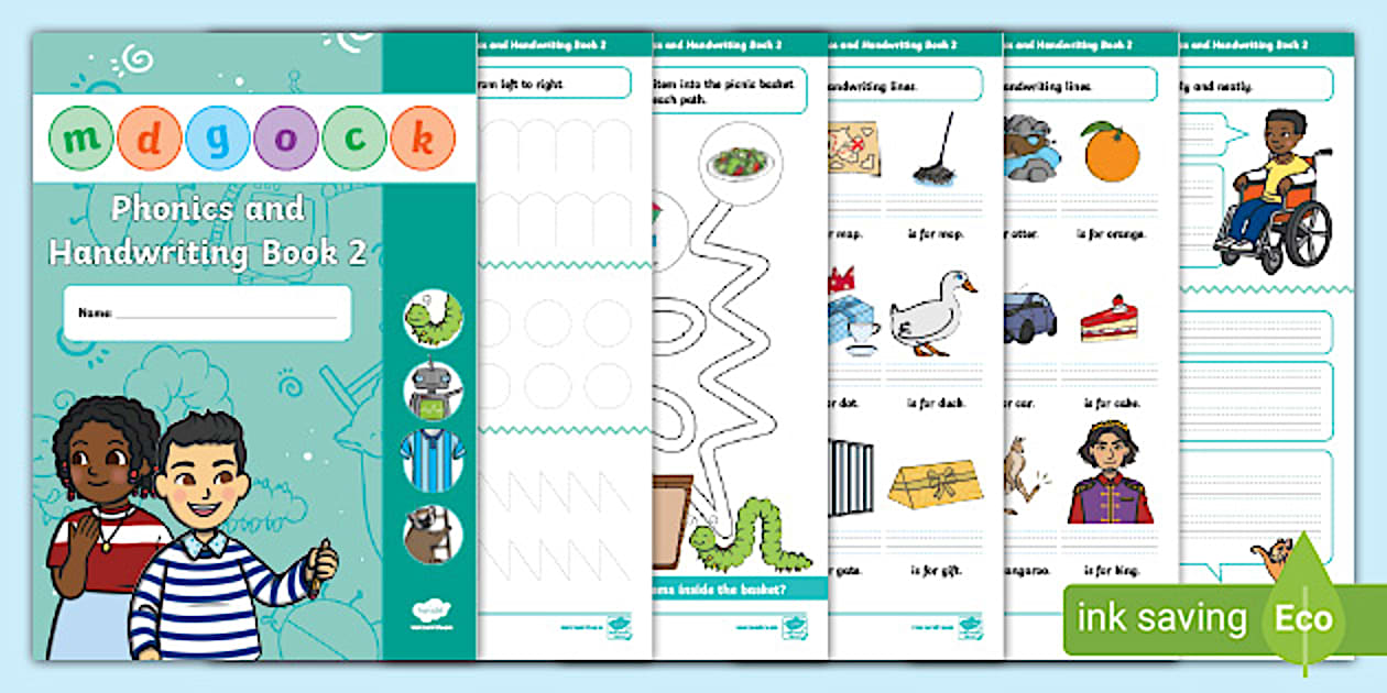 Editable Phonics and Handwriting Book 2 - Twinkl