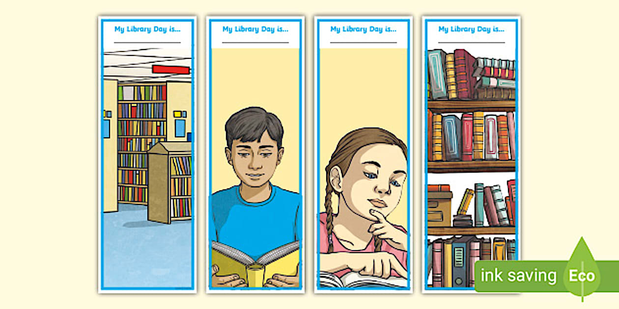 School Library Bookmarks | School Library Day Reminders