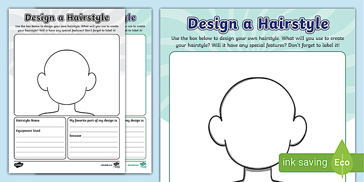 Design a Hairstyle Worksheet (teacher made) - Twinkl