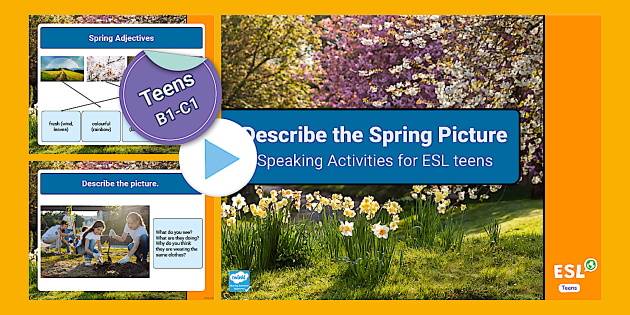 ESL Spring Scene Activity (teacher made) - Twinkl