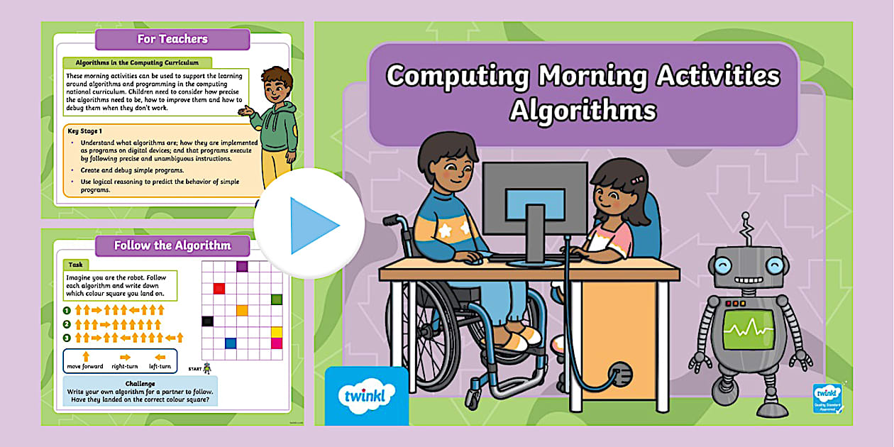 Computing Morning Activities Algorithms PowerPoint - Twinkl