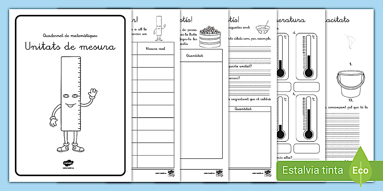 Quadernet de matemàtiques: Unitats de mesura - Català
