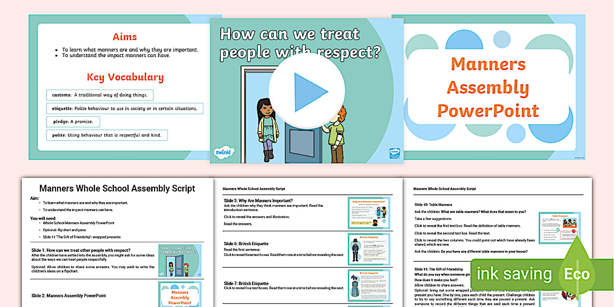 Manners Assembly Pack (teacher made) - Twinkl