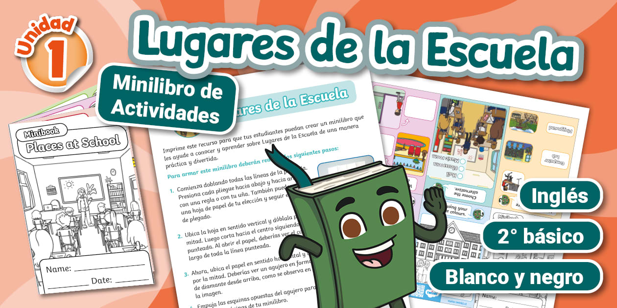 Minilibro de Actividades | Lugares de la Escuela | Inglés