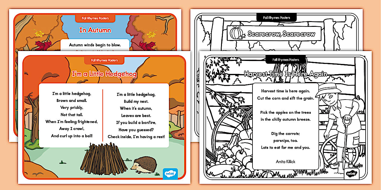 Fall Season Songs and Rhymes Posters for Kids | Twinkl USA