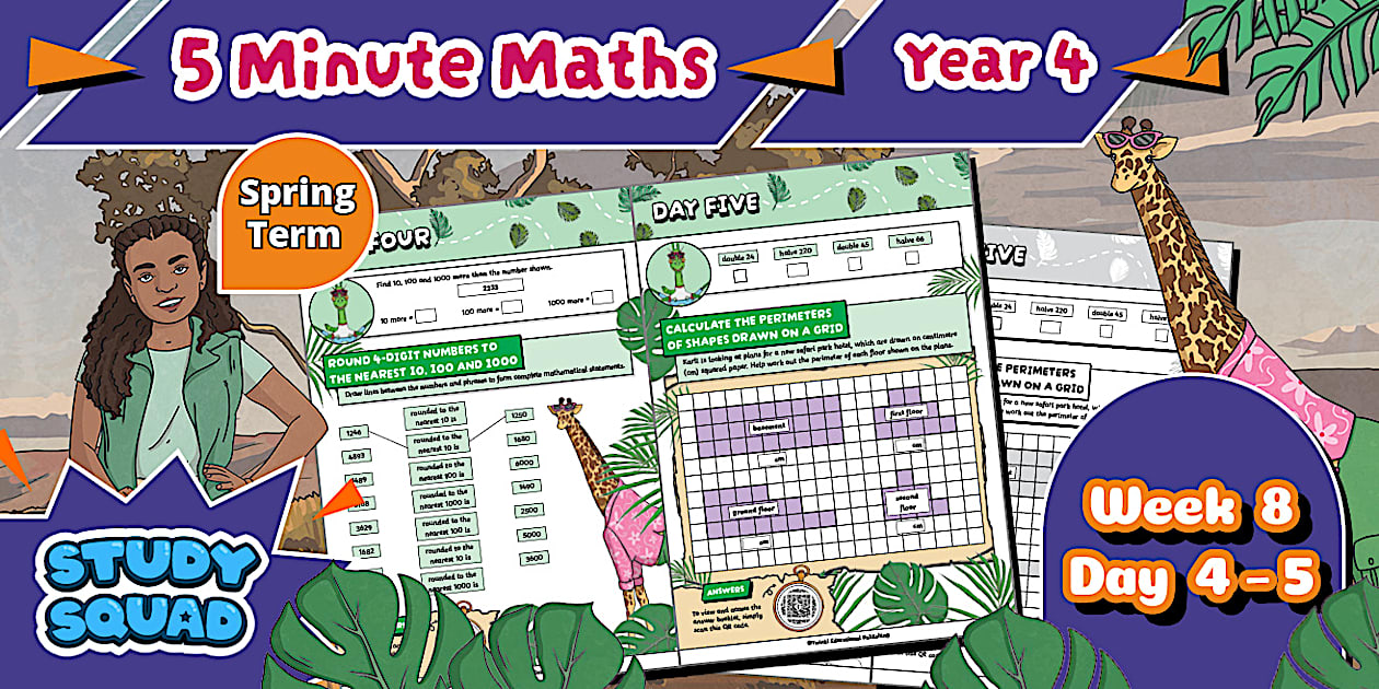 👉 * NEW * Study Squad 5 Minute Maths - Year 4 Spring - Week 8 Days 4-5