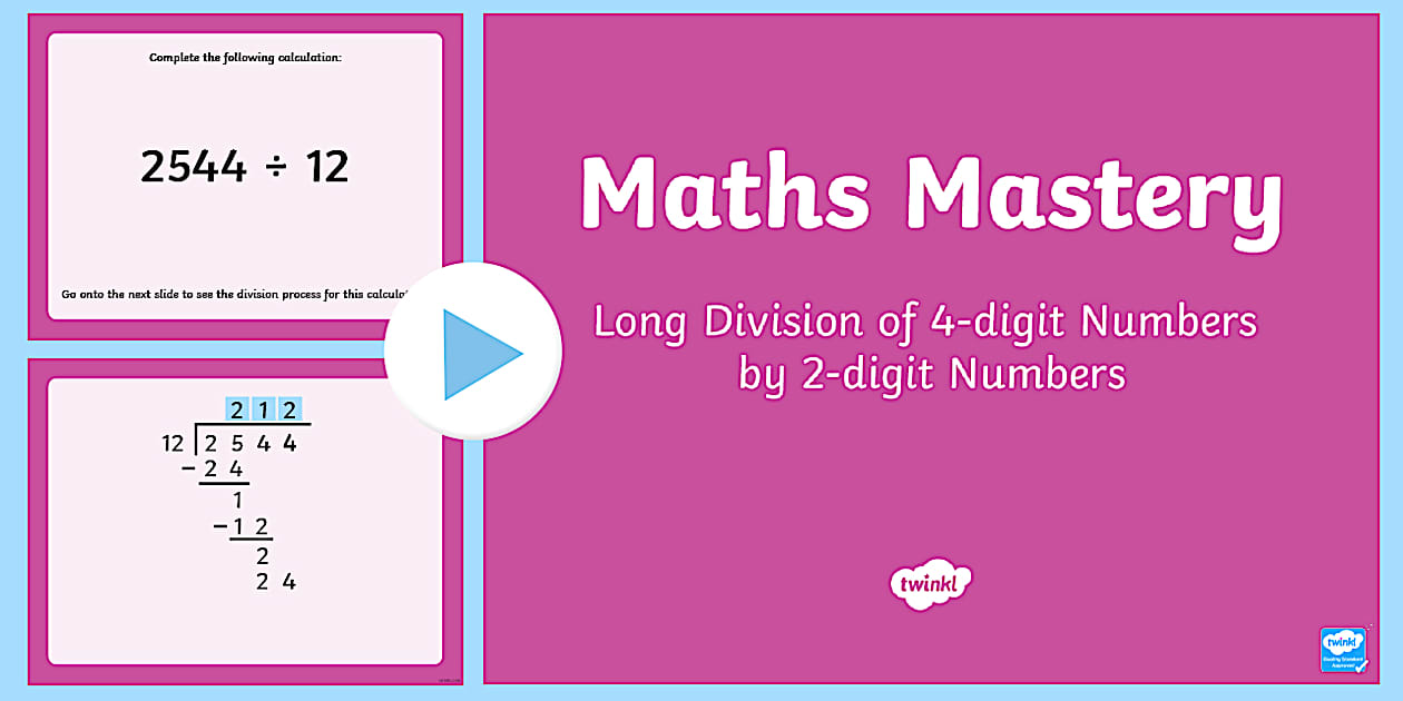 Long Division 4-Digit Numbers by 2-Digit Numbers PowerPoint