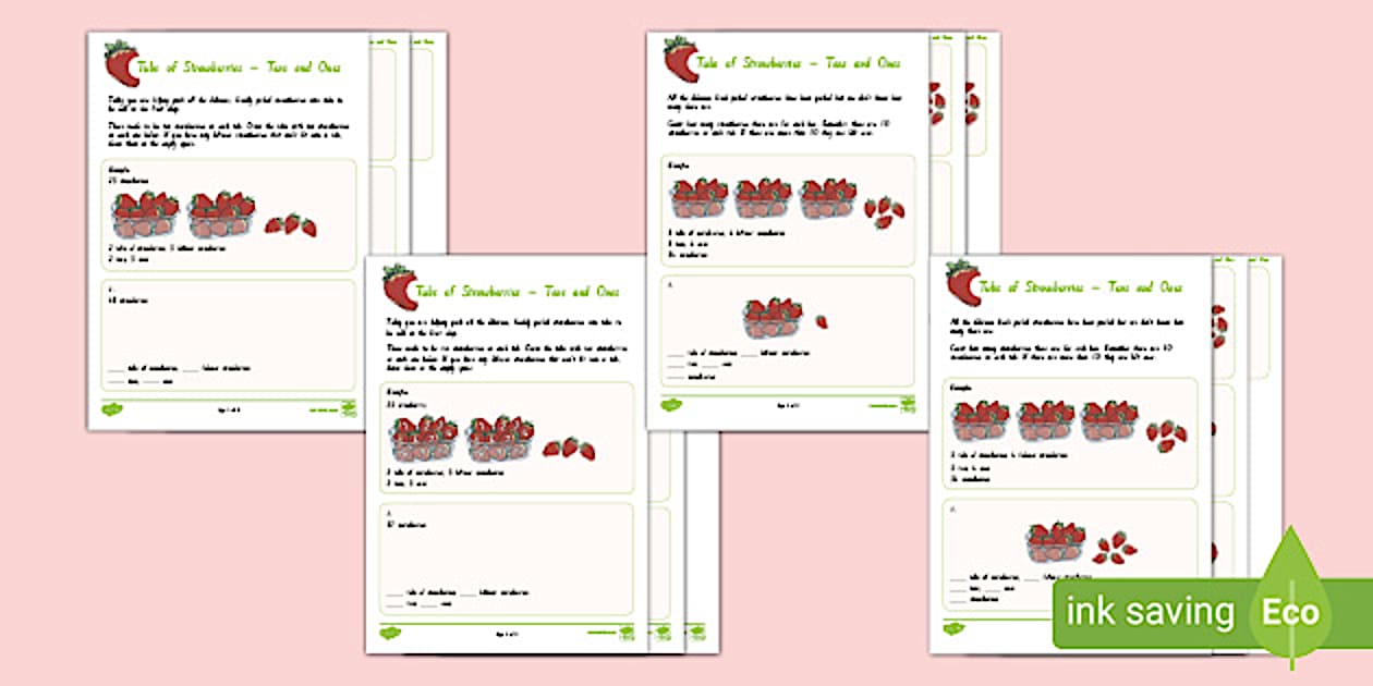 Tens and Ones - Tubs of Strawberries (teacher made) - Twinkl