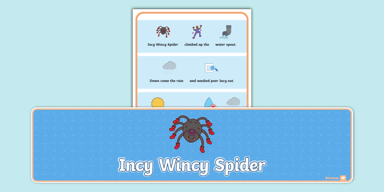 Twinkl Symbols: Incy Wincy Spider Nursery Rhyme Poster