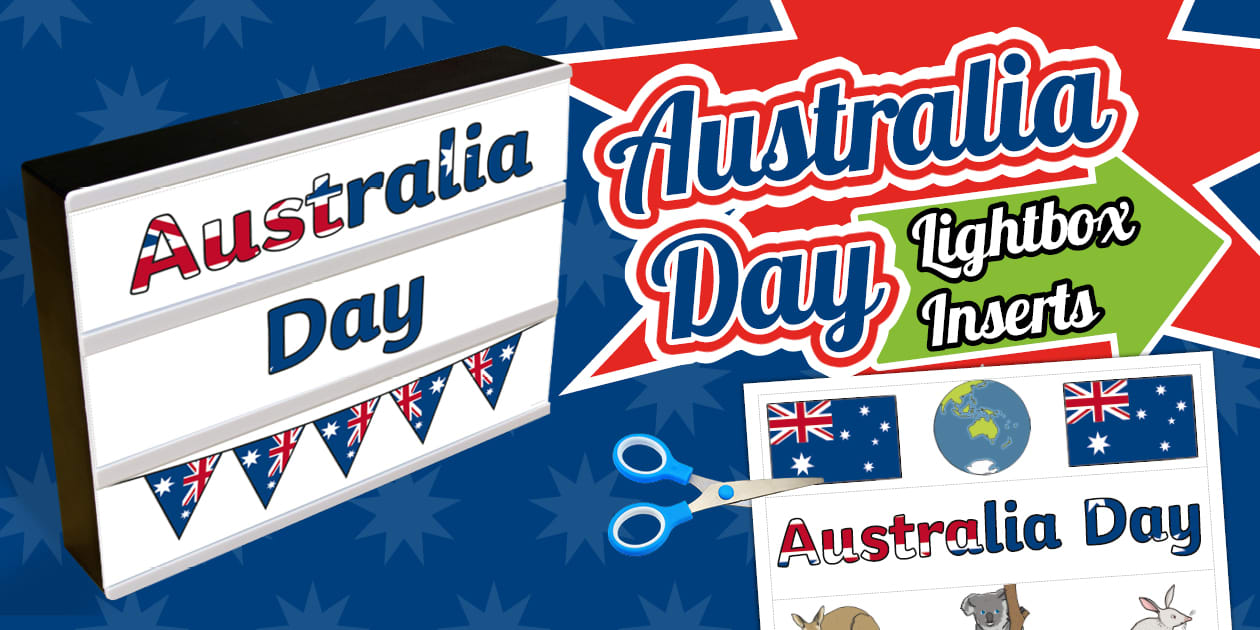 Australia Day Light Box Inserts - EYLF - Twinkl